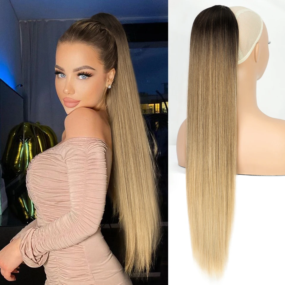 26-Inch-Long-Straight-Drawstring-Ponytail-Clip-in-Hair-Extension ...