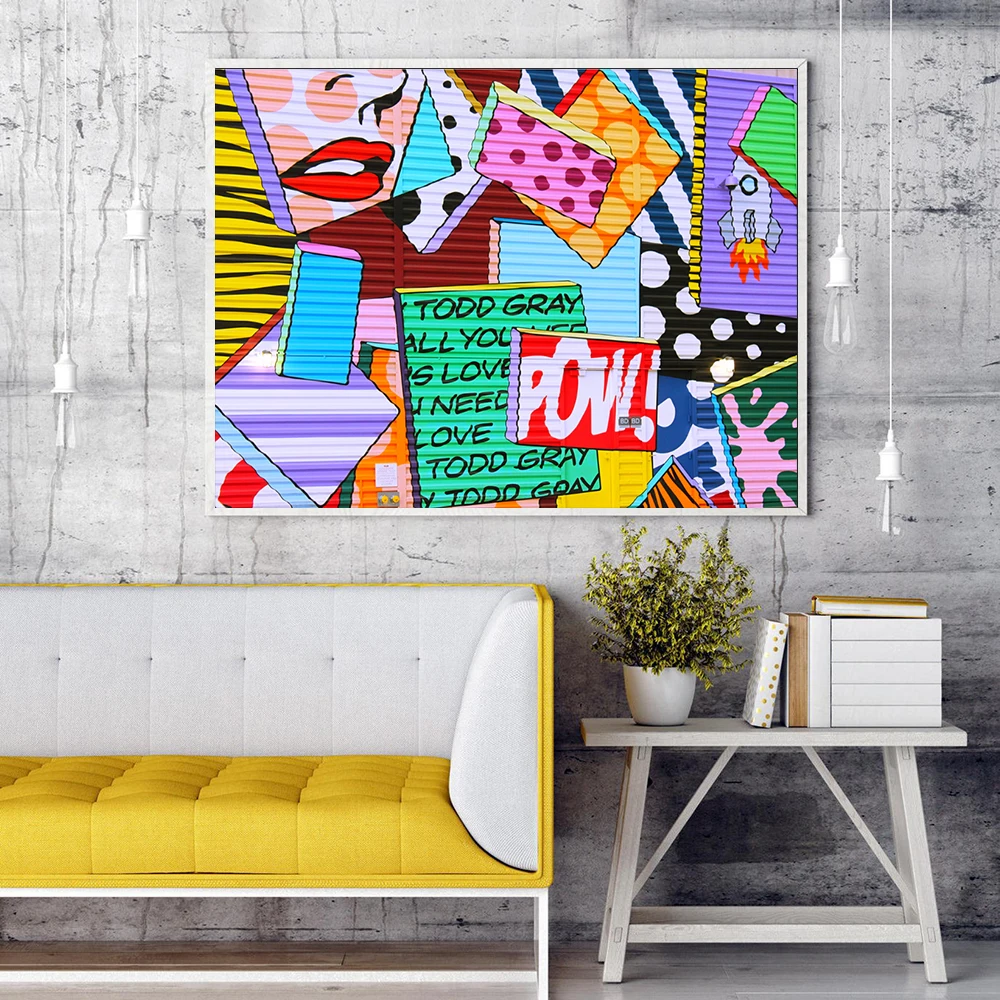 Abstract Painting Colorful Graffit Pop Art Canvas Posters Prints On ...