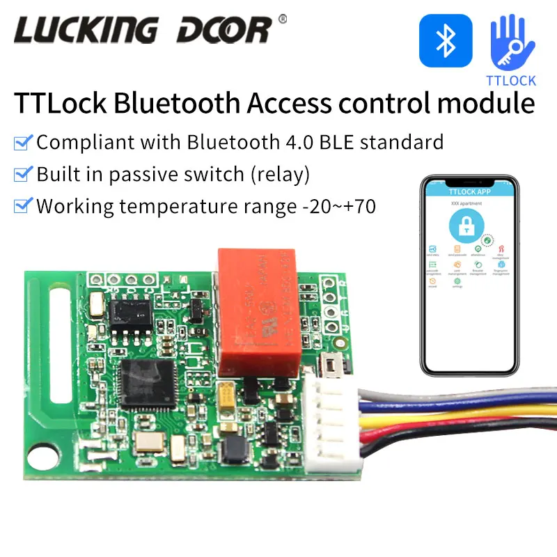 TTLOCK-App-Access-Control-Module-Board-8-18V-Bluetooth-Identification-Module-Antenna-Low-Power ...