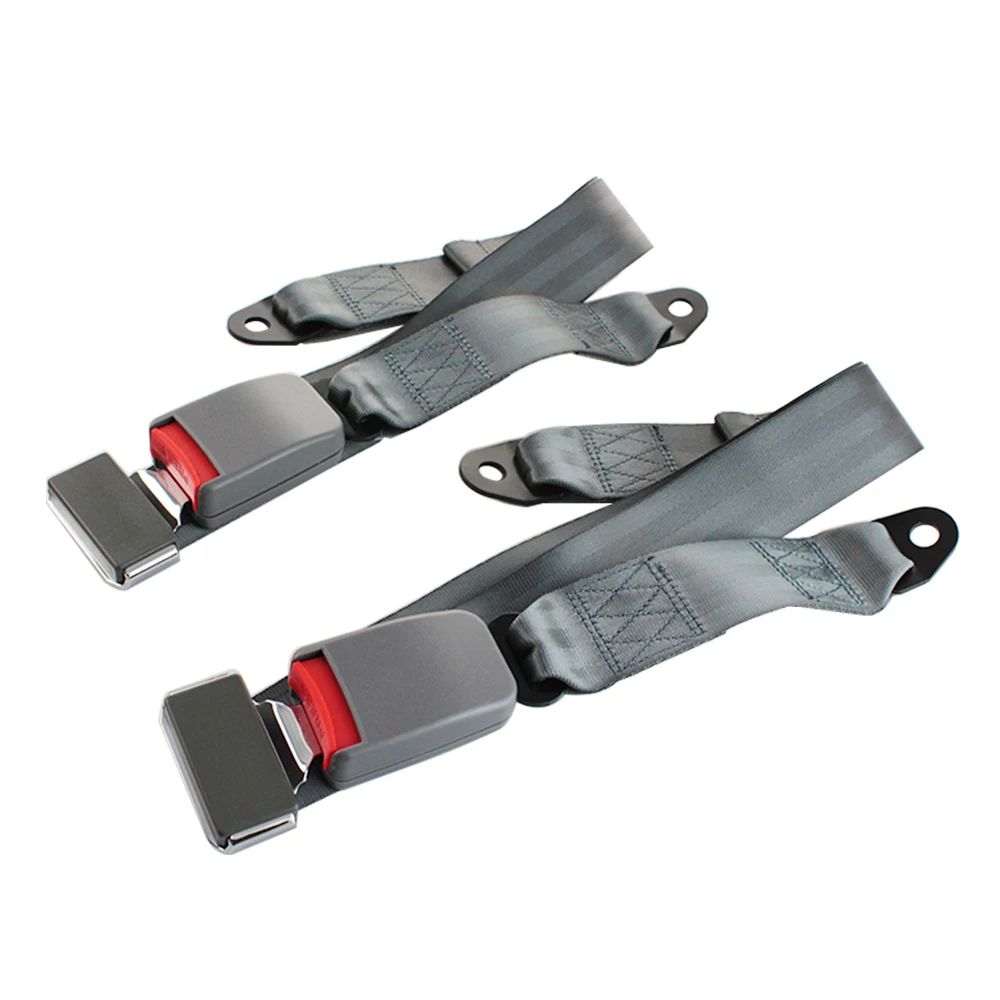 2-Points-Simple-Car-Safety-Belts-High-Quality-Grey-Adjustable ...