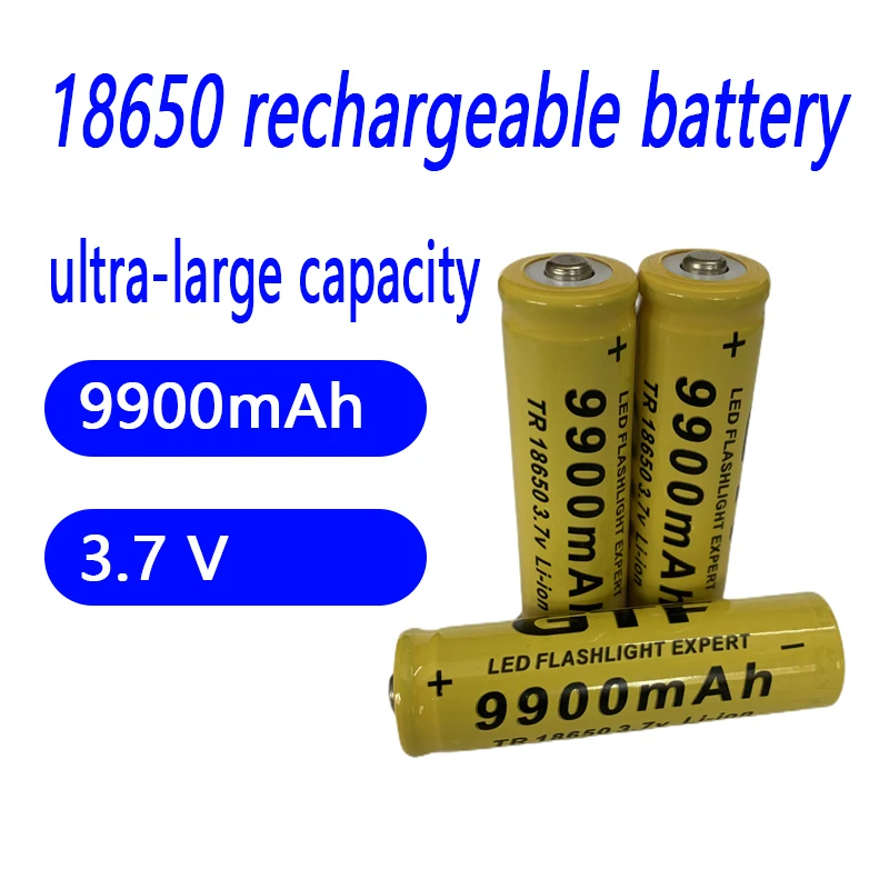 %New 18650 Battery 3.7V 9900Mah Li-Ion Rechargeable Battery 18650 For ...