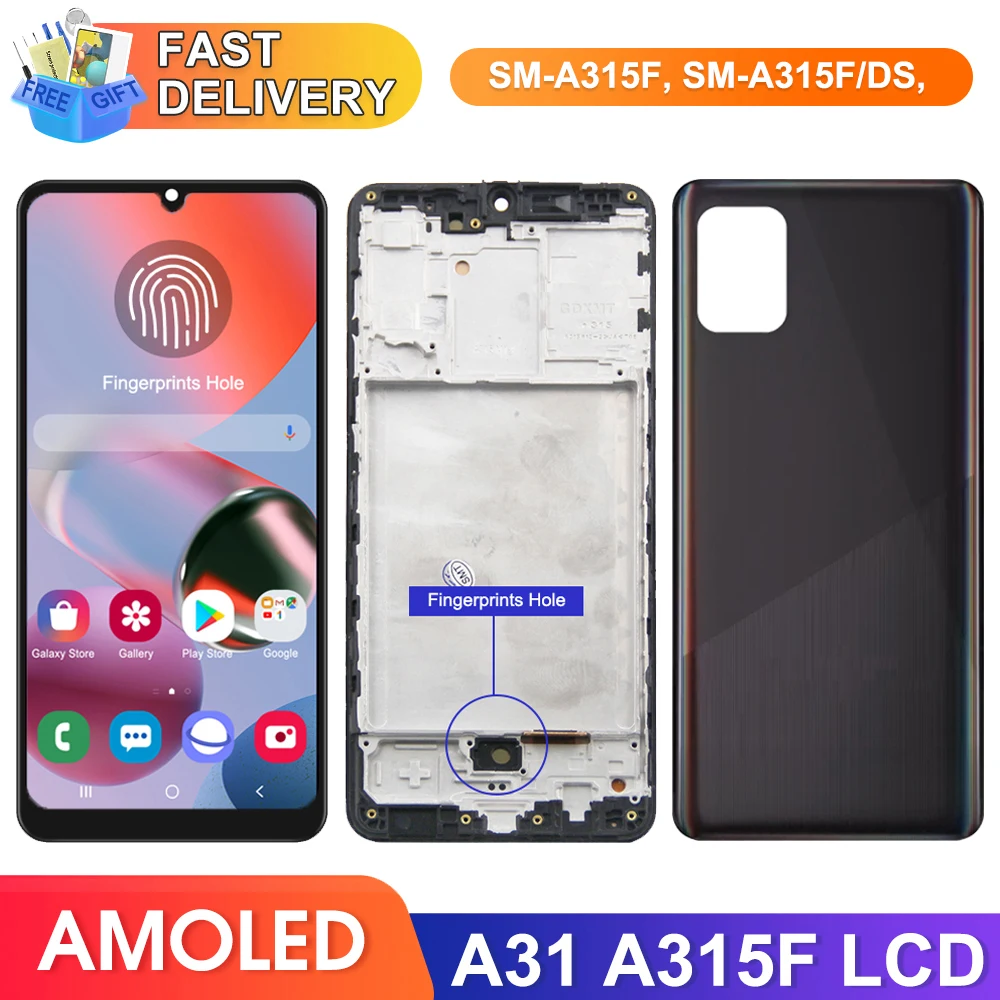 Super AMOLED A31 Display with Fingerprints, for Samsung Galaxy A31 A315 ...