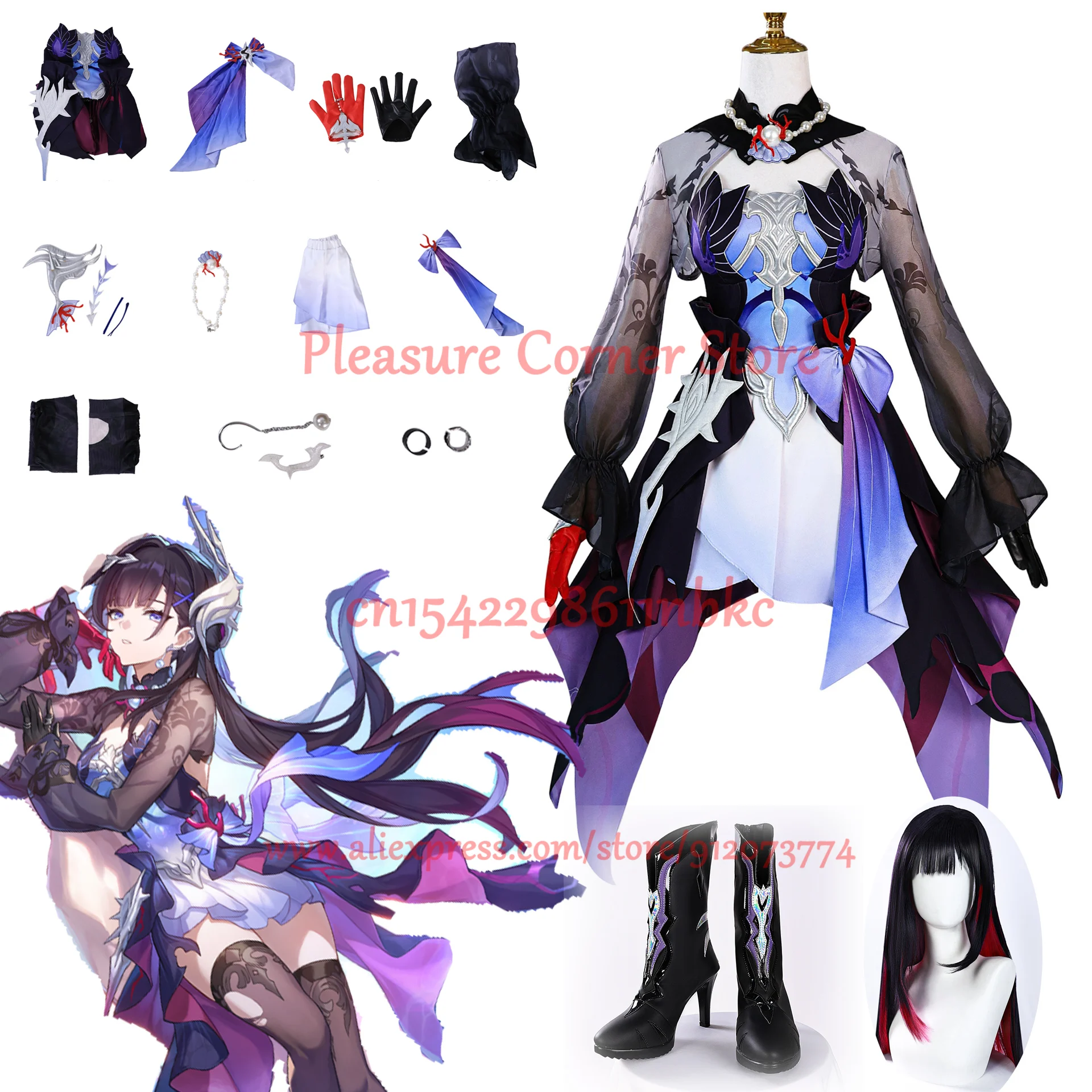 Hot Game Honkai Star Rail Hysilens Cosplay Costume Helektra Outfits ...