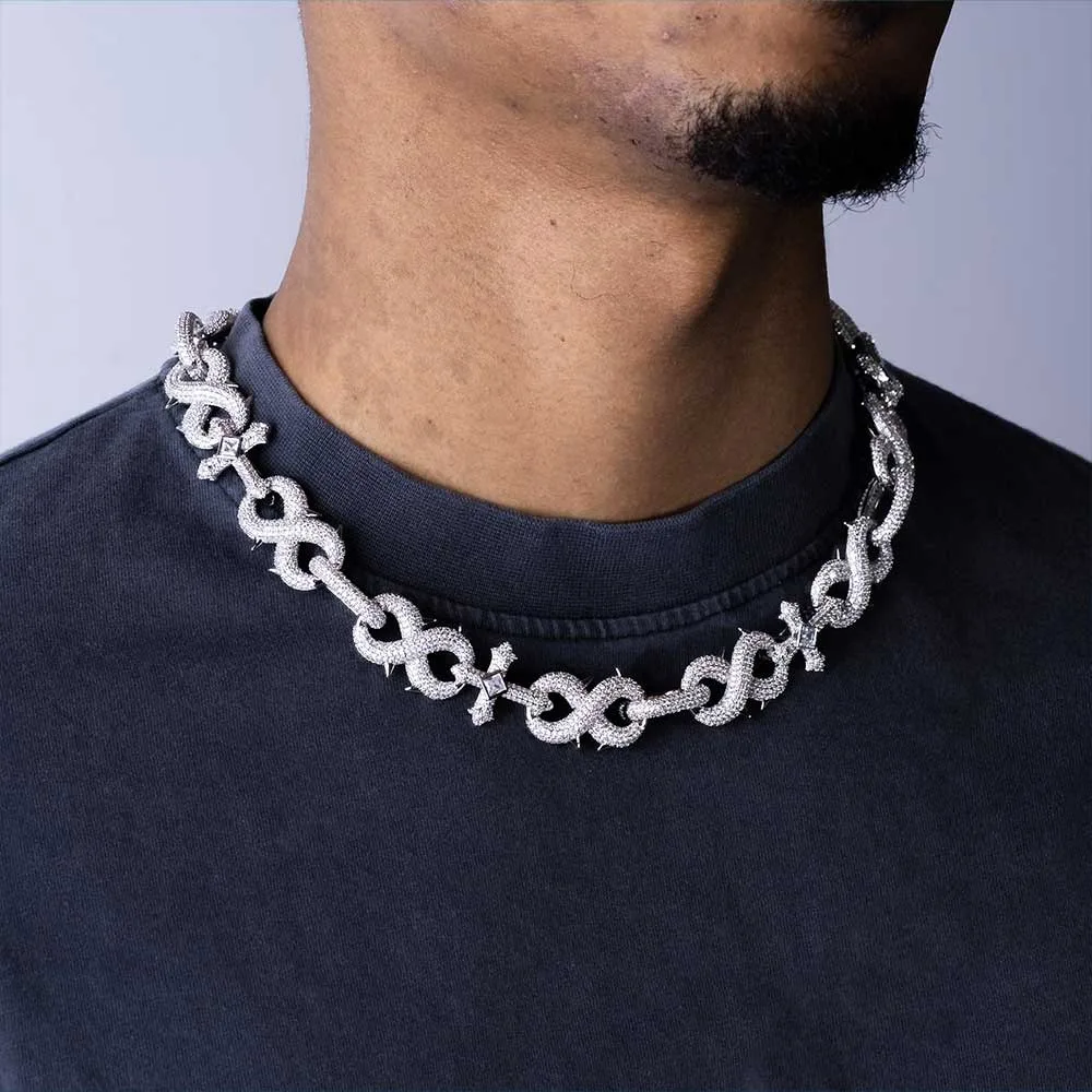 Hip-Hop-For-Men-Jewelry-16mm-Fine-New-Design-Cross-And-Infinity-Link ...