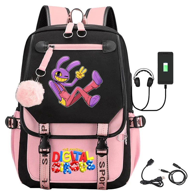 Pomni-Jax-The-Amazing-Digital-Circus-Usb-Charging-Backpacks-Girls ...