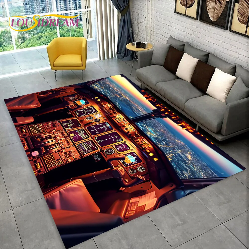 Fighter-Aircraft-Control-Cockpit-Cabin-Carpet-Rug-for-Home-Living-Room ...