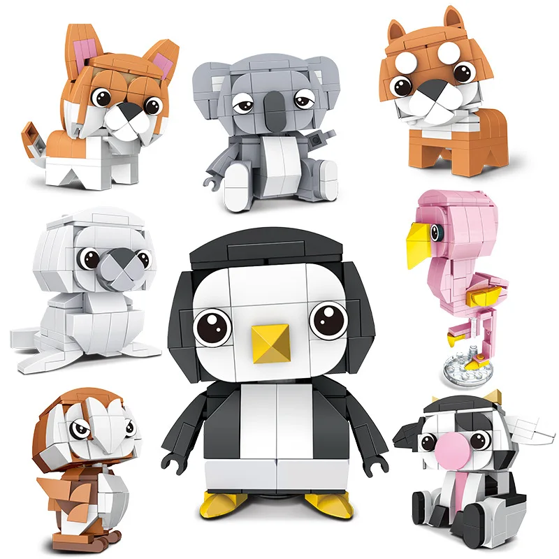 Animal-Series-Building-Blocks-Shiba-Inu-Koala-Penguin-Sea-Lion-Mini-Pet ...