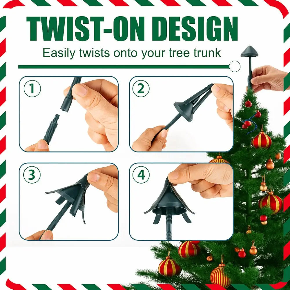 Universal Design Christmas Tree Topper Stand Green Lightweight Tree Top ...