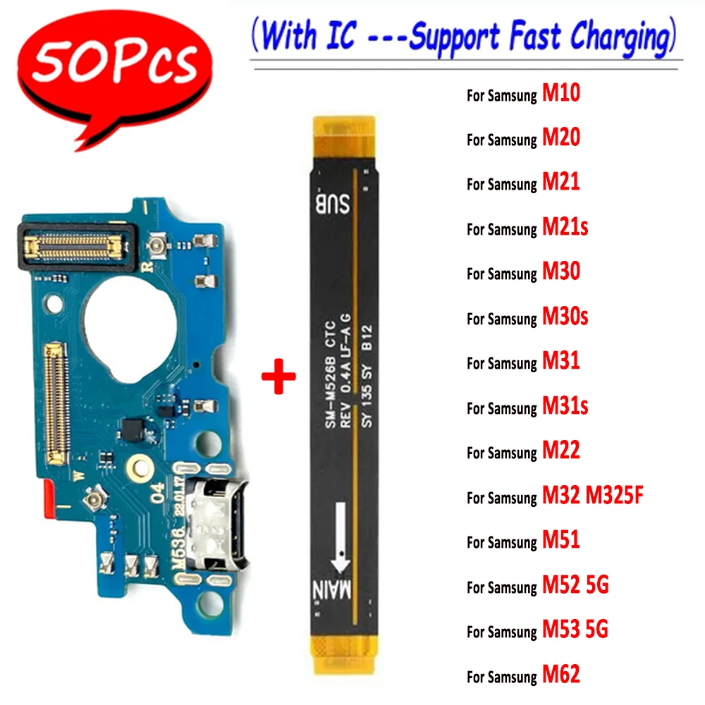 50Pcs，NEW USB Port Connector Dock Charging Main Motherboard Flex Cable ...