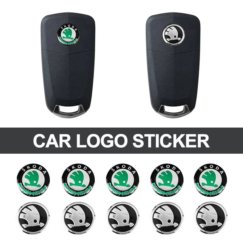 10mm-Car-Remote-Key-Sticker-Aluminum-Emblem-Decal-For-Skoda-Octavia ...