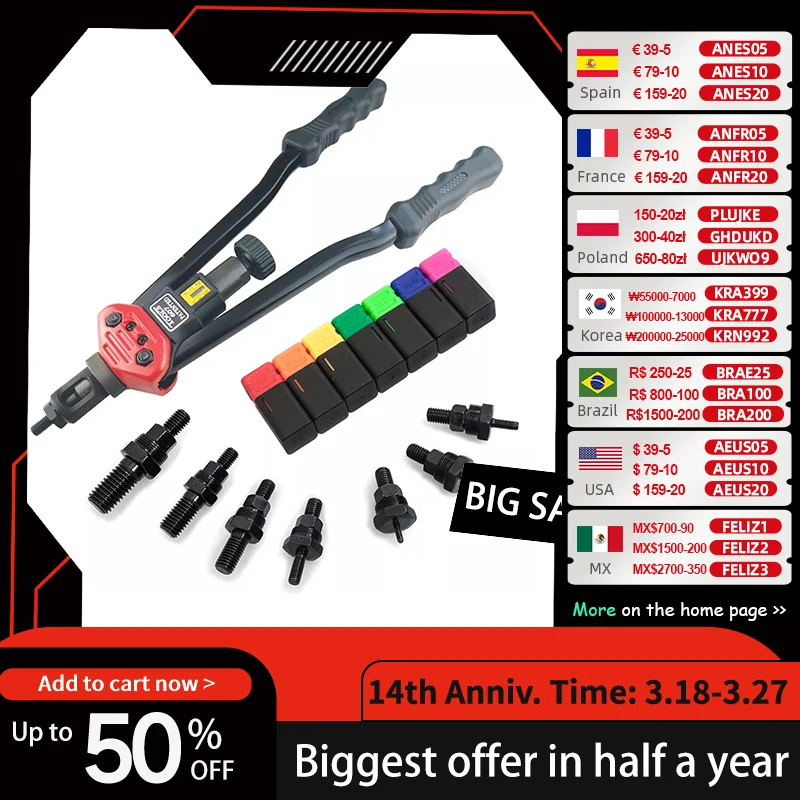 Rivet-Gun-Kit-16Inch-Hand-Blind-Riveter-Professional-Rivet-Nut-Setter ...