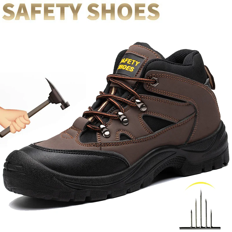 Waterproof Work Boots Mens Indestructible Work Safety Shoes With Steel ...