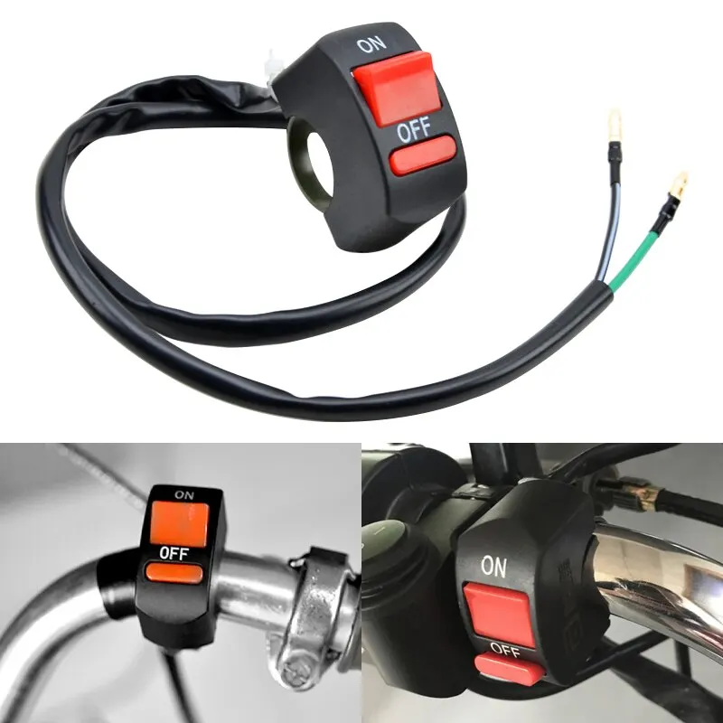 2X-Universal-Motorcycle-Light-Switch-Connector-ON-OFF-Handlebar ...