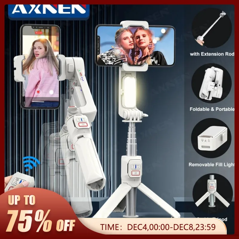 AXNEN-Handheld-Gimbal-com-Fill-Light-Estabilizador-Smartphone-Grava-o ...