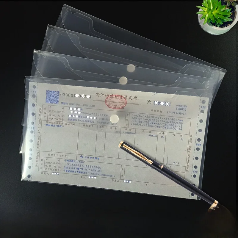 Transparent Invoice Bag VAT Tax Document Storage Box Small Receipt ...
