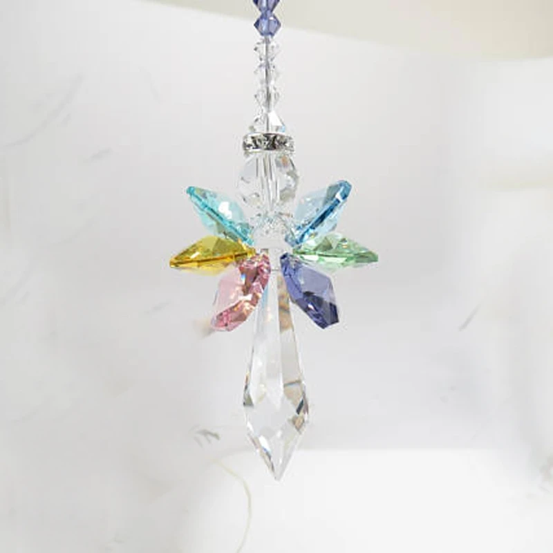 1pcs Rainbow Angel Suncatcher Crystal Guardian Angel Chakra Sun ...