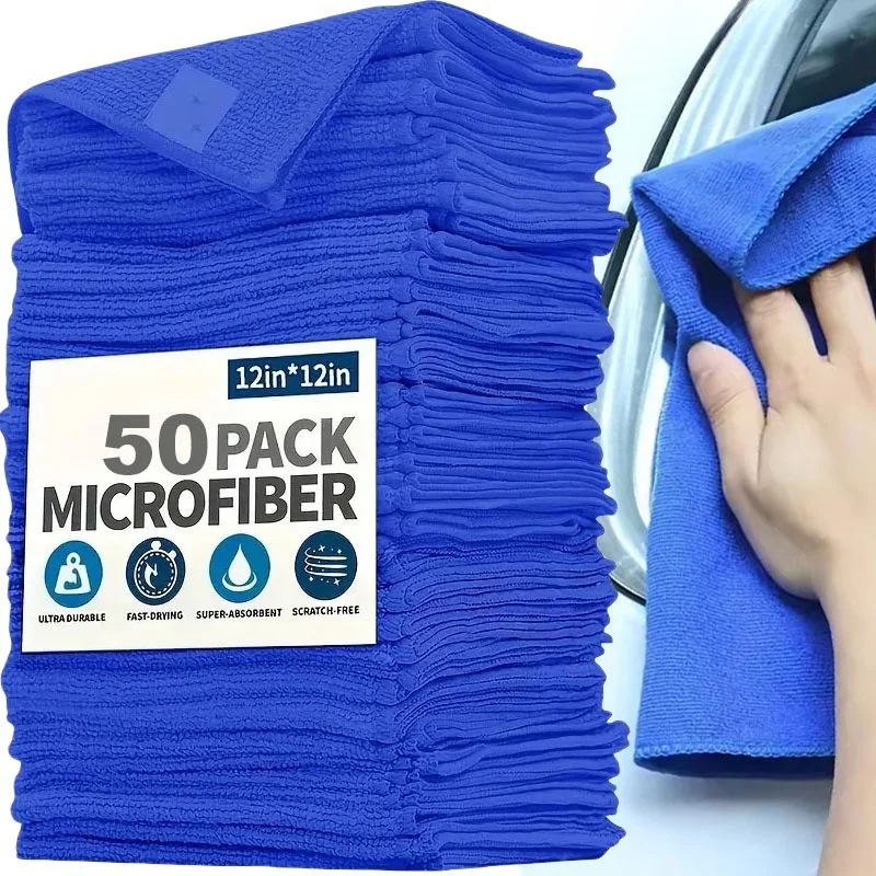 1-50Pcs-Microfiber-Towels-Car-Wash-Drying-Cloth-Towel-Household ...