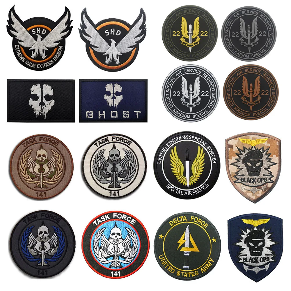 Call-of-Duty-Patches-on-Clothes-Ghost-Mask-Embroidered-SHD-Black-Ops ...