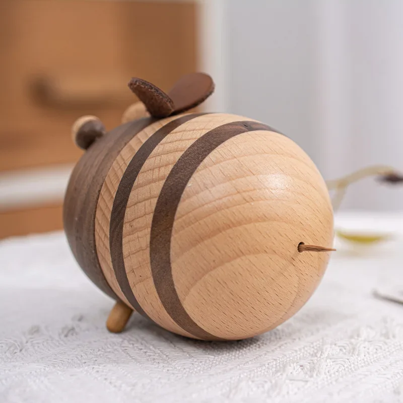 Bee Shaped Toothpick Holder, Wooden Cute Toothpick Dispenser with Lid ...