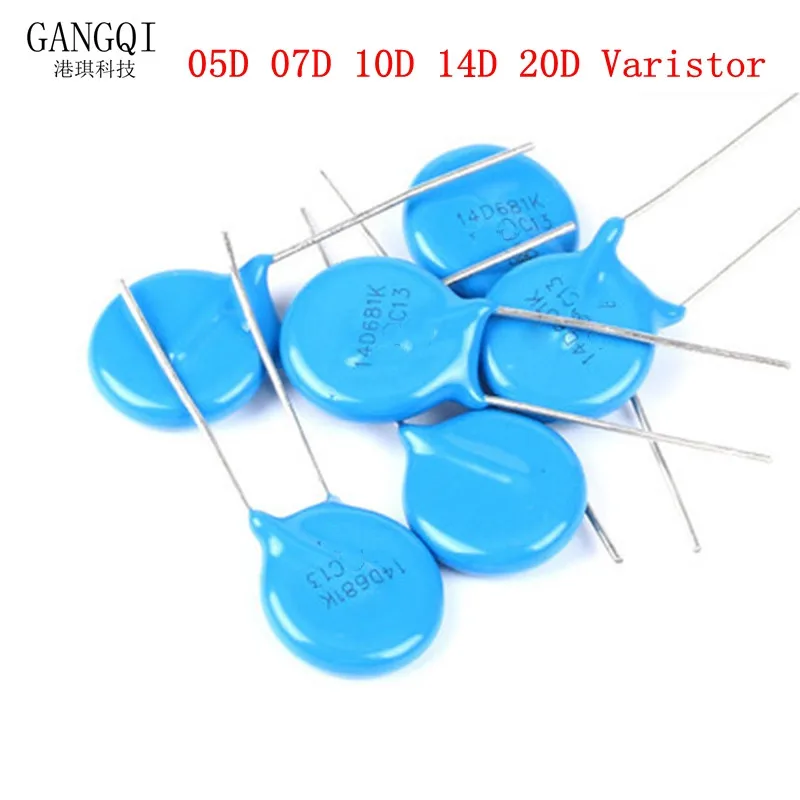 10Pcs/Lot Varistor 05D 07D 10D 14D 20D Available 07D220K 07D391K 7D431K ...