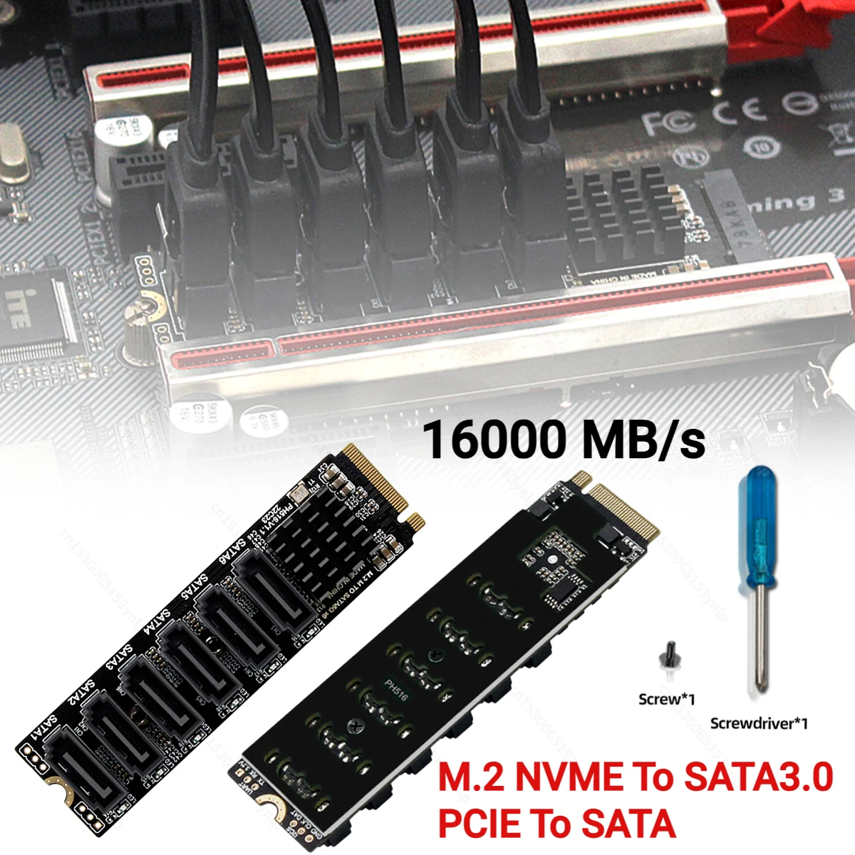 M-2-NVME-To-SATA3-0-PCIE-To-SATA-6Gpbsx6-Port-Expansion-Card-ASM1166 ...