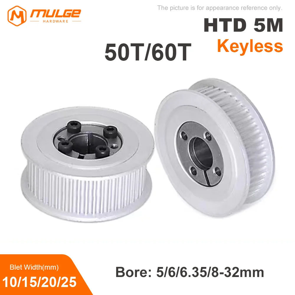 HTD5M-50T-60Teeth-Timing-Pulley-Keyless-Bushing-Bore-5-6-6-35-8-15-mm ...