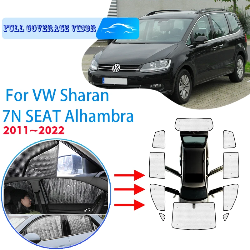 Car Full Coverages Sunshades For Volkswagen Sharan 7N VW SEAT Alhambra ...