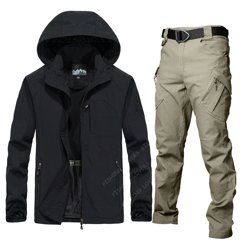 New Spring Autumn Waterproof Windproof Fishing Suit Set Thin Hooded ...