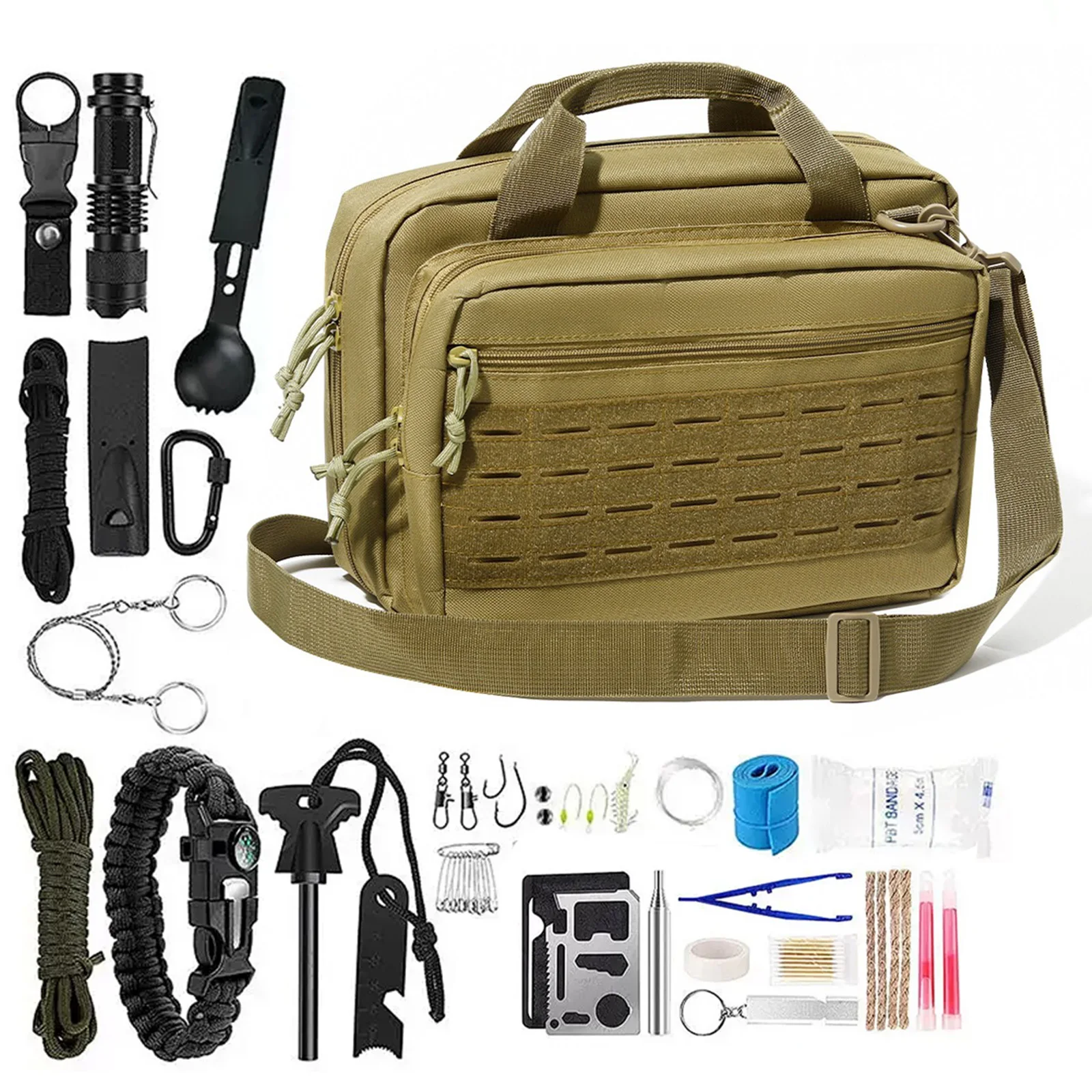600D Oxford Cloth Tactical Handgun Bag Multiple Pockets Shooting Range ...