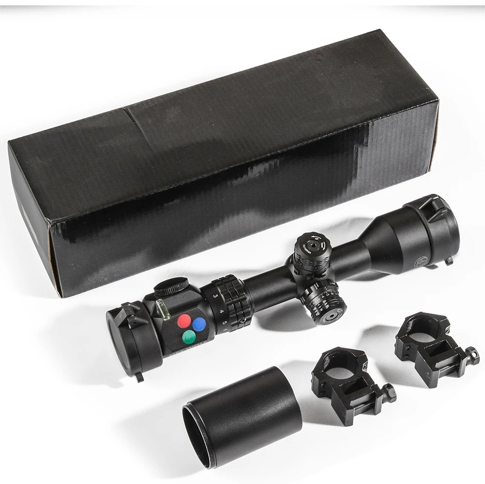 FIRE WOLF 3-9X40 Riflescope Tactical Optical Rifle Scope RGB Button ...