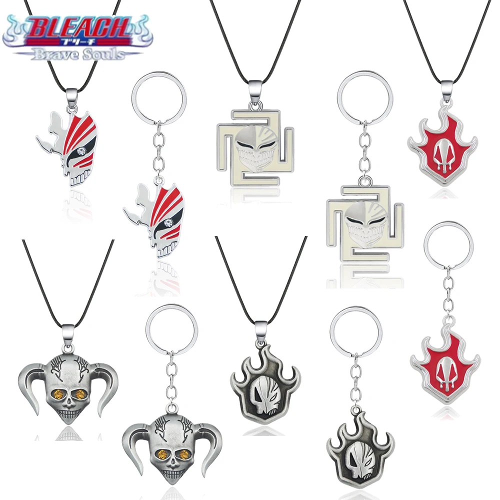 Anime Bleach Keychains Kurosaki Ichigo Mask Sword Skull Pandent Key ...