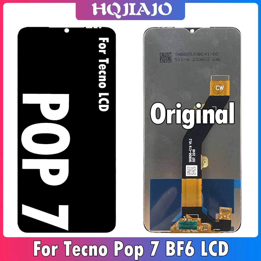 6-6-Original-For-Tecno-POP-7-LCD-BF6-Display-Touch-Screen-Glass-Panel ...