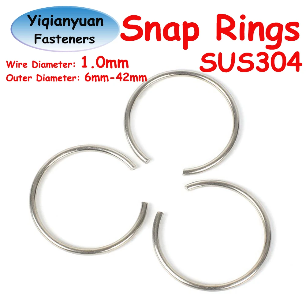 Yiqianyuan 10Pcs 1.0mm Diameter SUS304 Stainless Steel round Wire Snap ...
