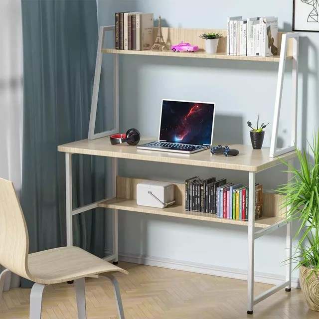 2023 Large Wood Computer Desk Laptop Desk Writing Table Study Desk with ...