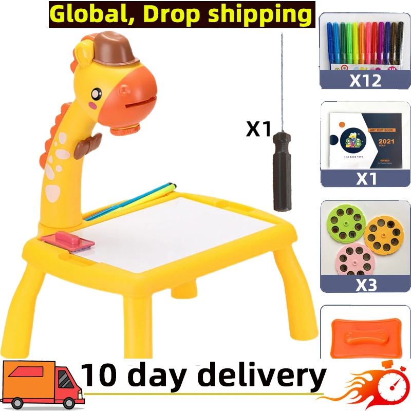 Children-led-projector-drawing-table-toy-painting-set-table-educational ...