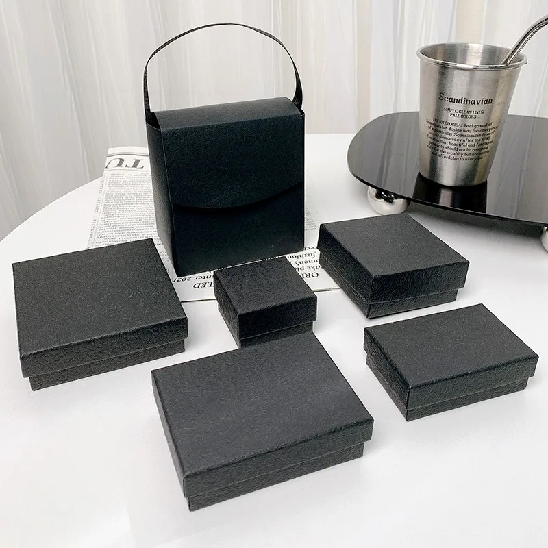 Black-Kraft-Paper-Jewelry-Packaging-Box-for-Bracelet-Necklace-Ring ...