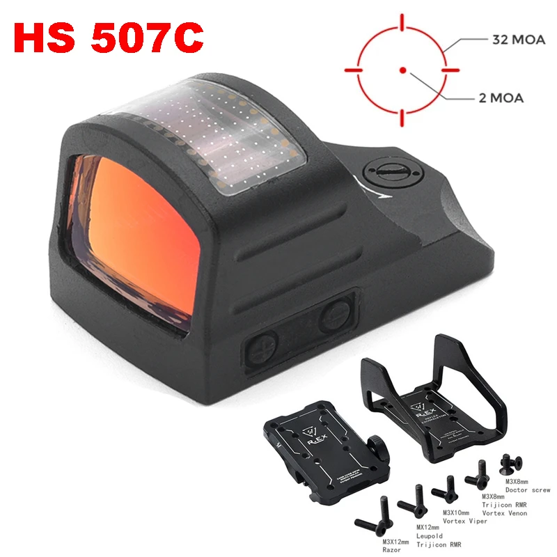 507C HS ยุทธวิธีจุดสายตาสีแดงพลังงานโซล่าเซลล์แบบโฮโลแกรมที่สมบูรณ์แบบ ...