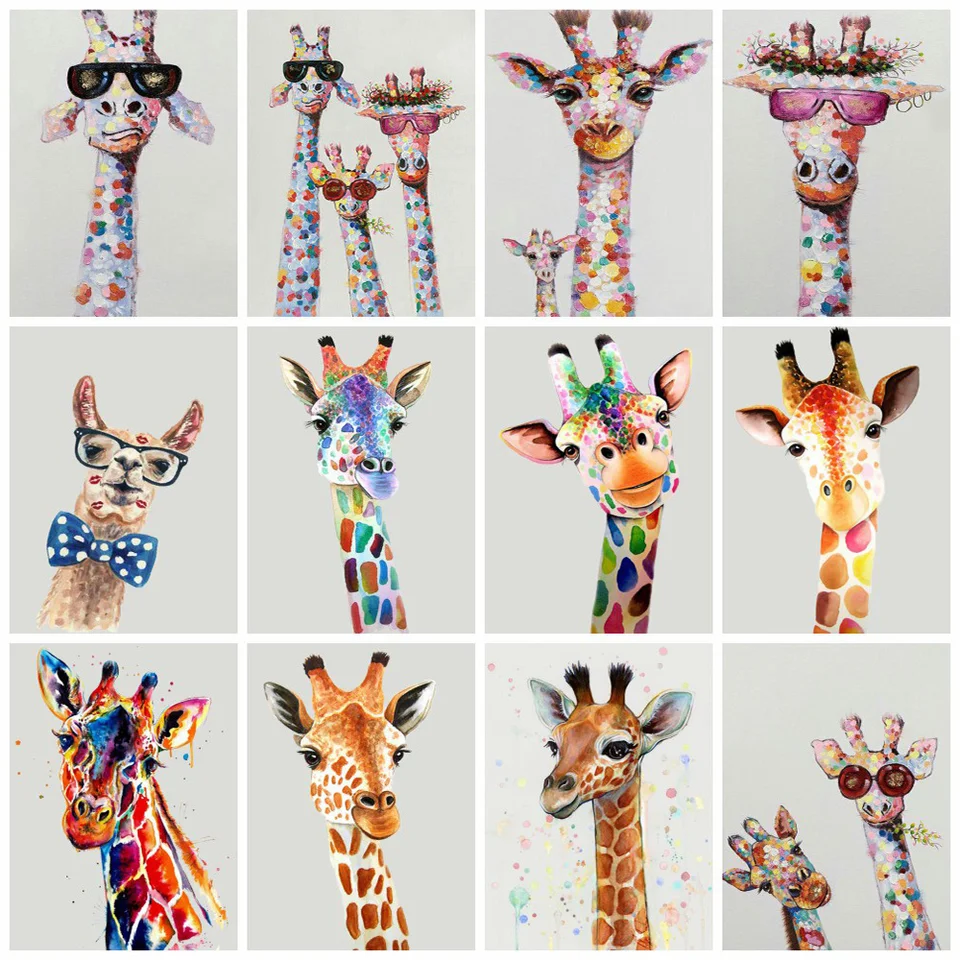 Colorful Giraffe Art