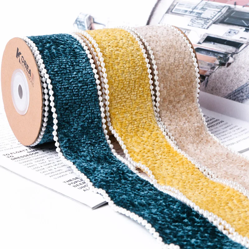 Pearl edging, plush webbing, DIY bow hair accessories, clothing, hats ...