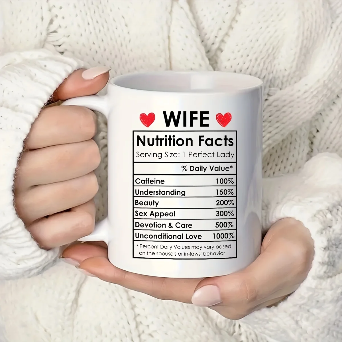 "Wife Nutrition Facts" Coffee Mug - rainemart