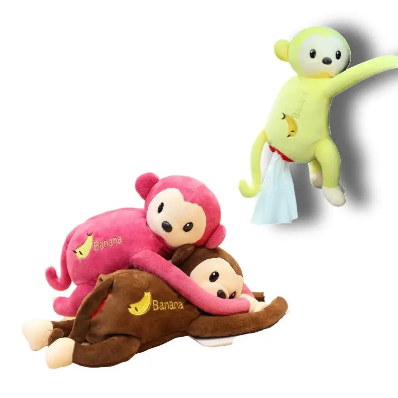Creative Cartoon Monkey Home Office Car Hanging Paper Napkin Tissue Box ...