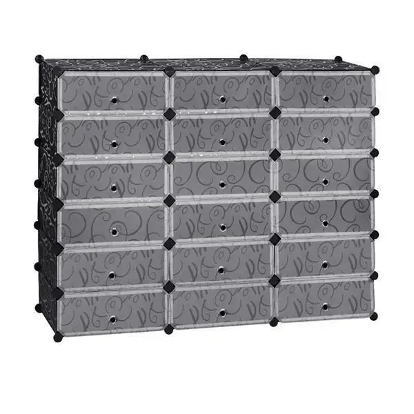 18cube Shoe Rack Diy Plastic Storage Organizer Modular Closet Cabinet ...