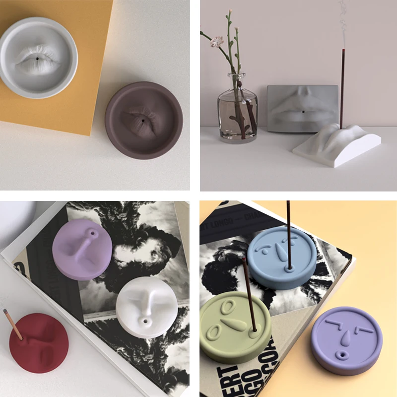Lip Insert Silicone molds Incense frame Concrete Mold Silicone Cement ...