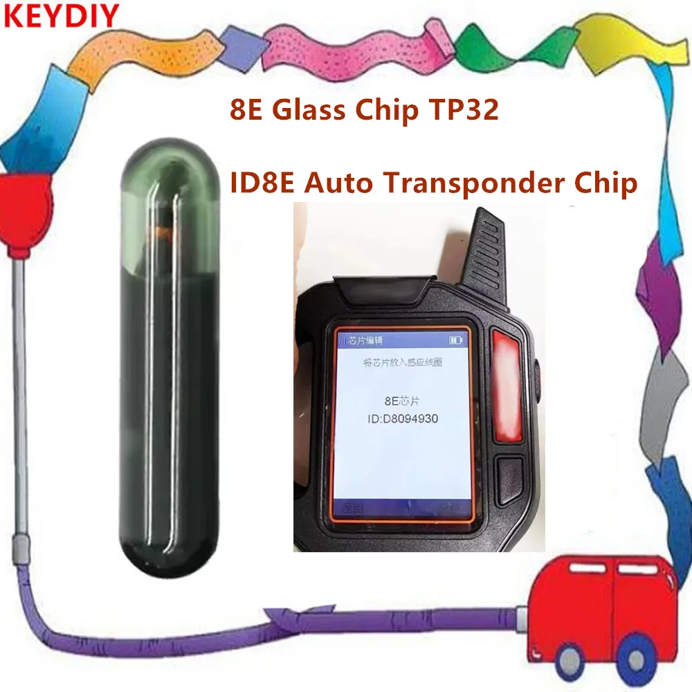 KEYDIY Original Dedicated Auto Transponder Chip 8E Glass Chip ID8E For ...