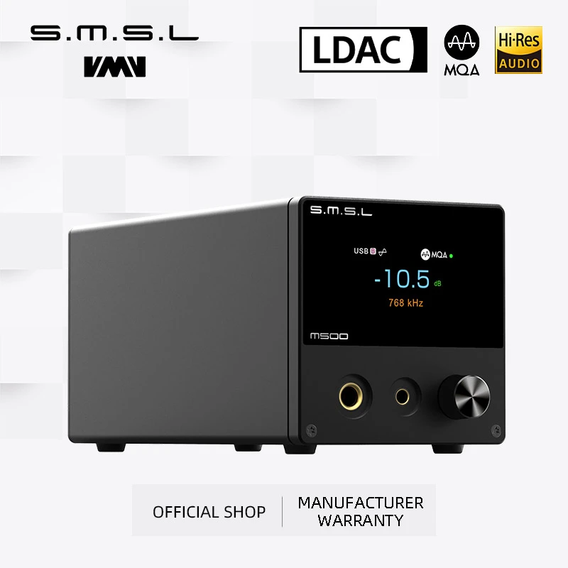 SMSL AMPLIFICADOR DE Audio M500 MKIII Hi Res, DAC, ES9038PRO, OPA1612A, MQA CD, DSD512, XU316 ...