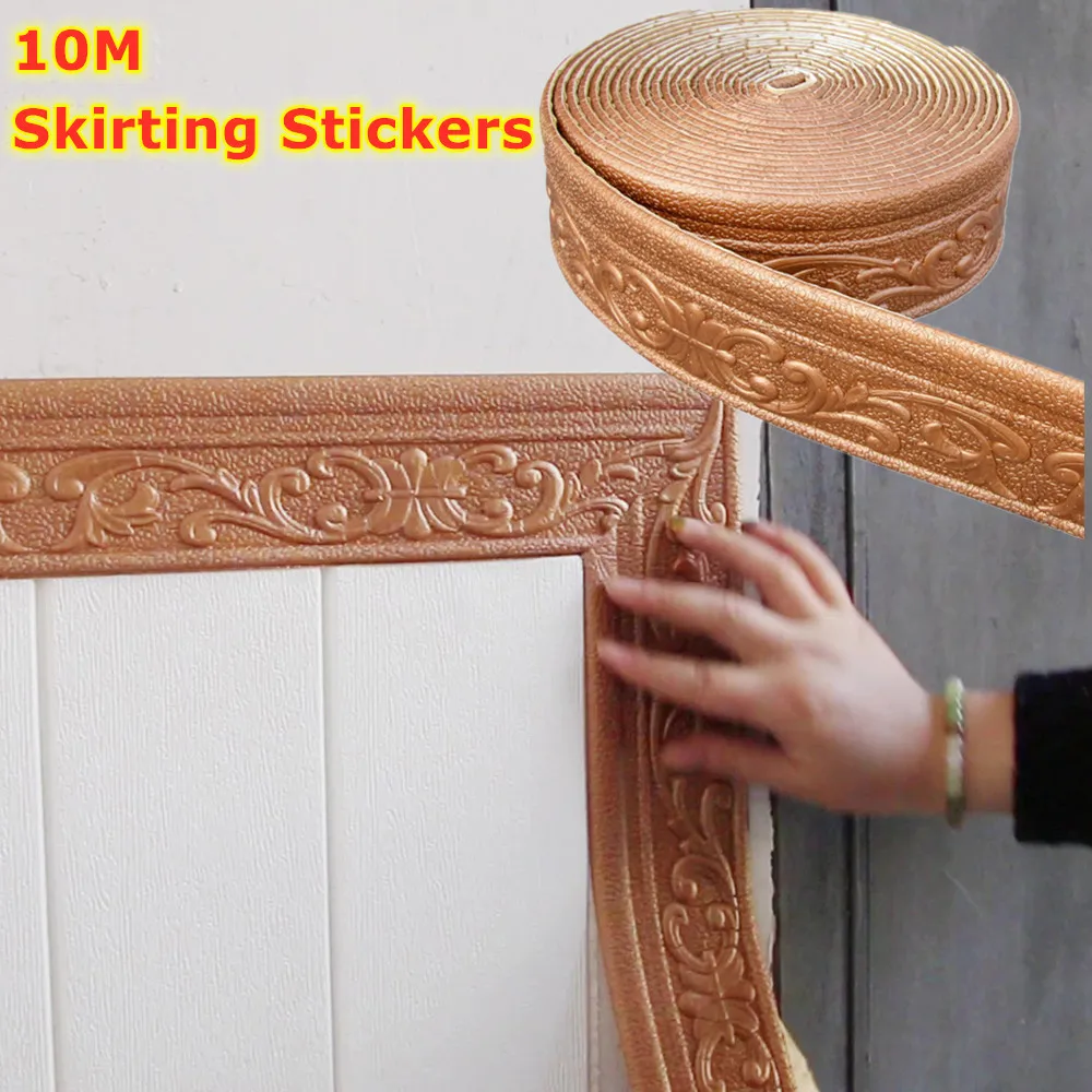 10Meters-Roll-3D-DIY-Wall-Sticker-Skirting-Border-Self-Adhesive ...