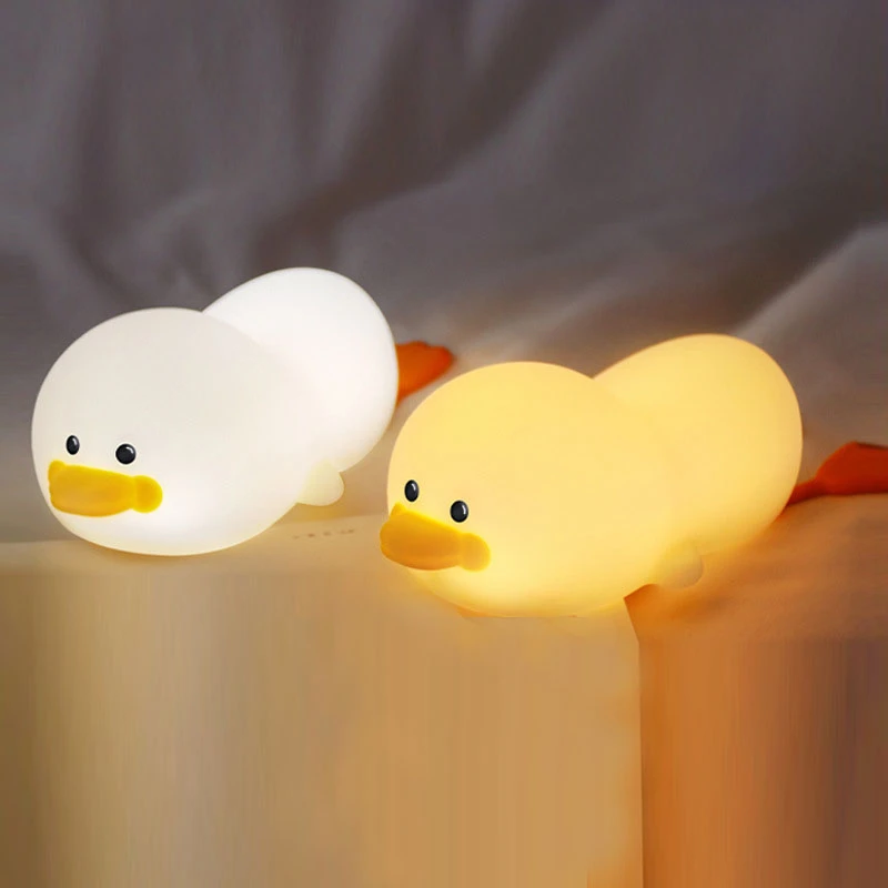 Led Night Light Duck Lamp Silicone 7 Colors Usb Timing Night Light For ...