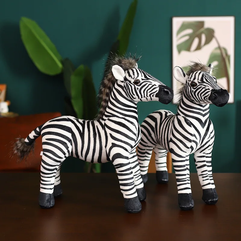 Real-Life-Standing-Zebra-Stuffed-Animal-Plush-Toy-Simulation-Zebra-Doll ...