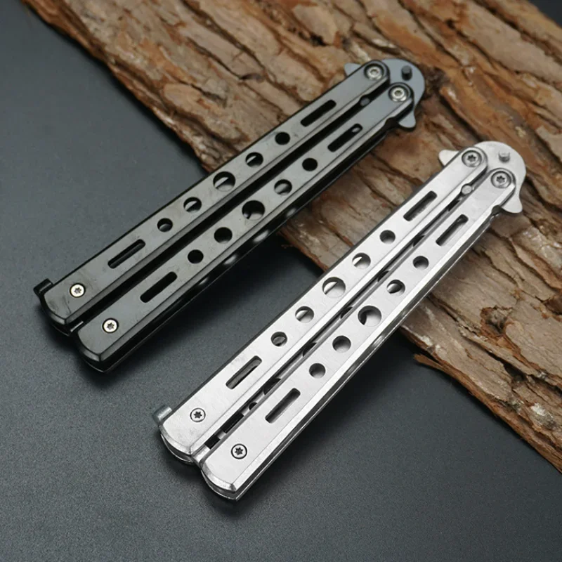 Butterfly-Knife-Comb-Foldable-Comb-Stainless-Steel-Practice-Training ...