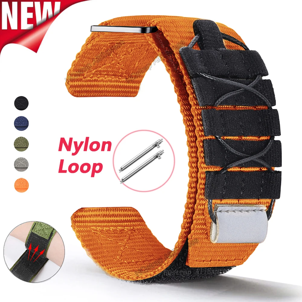 Nylon-Loop-Strap-Watch-Band-22mm-20mm-Universal-Watch-Replacement ...
